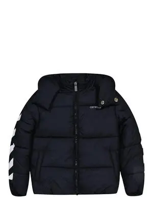 Off-White Long Sleeve Zip Up Jacket - Black