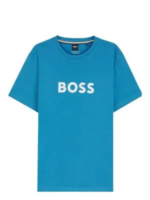 Hugo Boss Cotton T-shirt With Logo - Blue