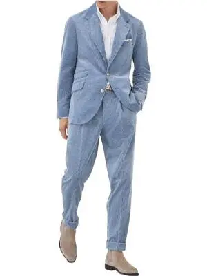 Brunello Cucinelli Long-sleeved Suit, Trousers, And Jacket - No