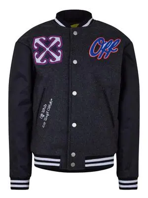 Off-White Varsity Baseball Jacket - Black