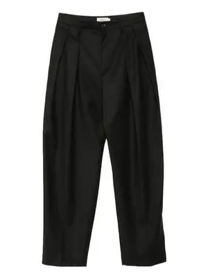 Barena Venezia Cropped Barrel Leg Pleated Trousers - Black