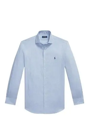 Polo Ralph Lauren Logo Embroidered Curved Hem Shirt - Blue