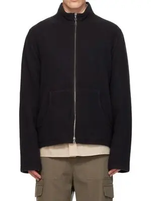 RIER Zip-up Jacket With Stand Collar And Patch Pockets - Charcoal-grey