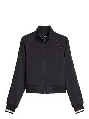 ADIDAS ORIGINALS Zip-up Track Jacket With Embroidered Logo And Contrast Cuffs - Black