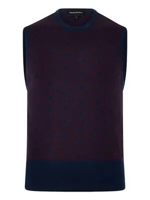 Emporio Armani Emporio Armani Crewneck Jacquard Waistcoat Black