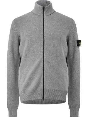 Stone Island Full Zip Knit Jacket - Gray