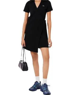 Lacoste Short Sleeve Wrap Dress - Black