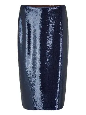 TOM FORD Liquid Sequin Midi Skirt - Blue