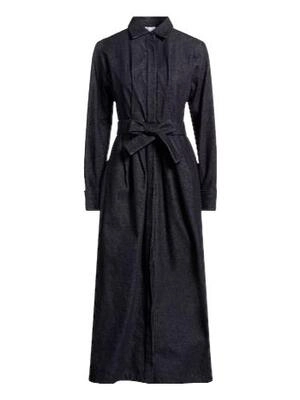 Max Mara Belted Shirt Dress With French Cuffs - Black
