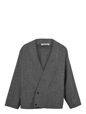 Fear Of God Short Collarless Jacket - Grey