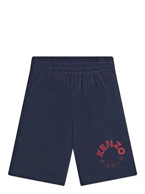 Kenzo Logo Print Elasticated Waistband Shorts - Blue