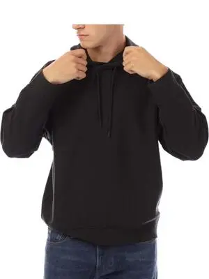 Emporio Armani Long Sleeve Hoodie With Print Detail - Black