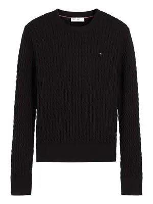 Tommy Hilfiger Cableknit Crewneck Sweater - Black