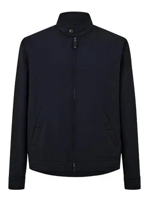 Brioni Zip-up Bomber Jacket With Stand Collar - Blue