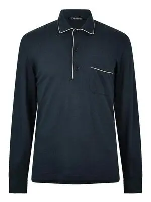 TOM FORD Solid Color Polo Shirt - Black
