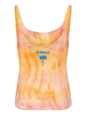 Palm Angels Tie & Dye Graphic Tank Top - No