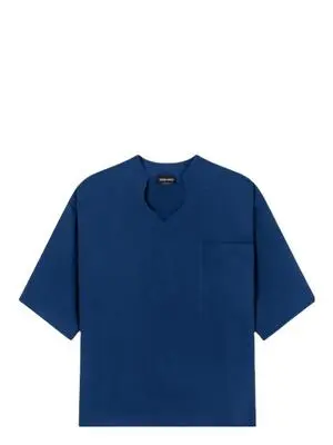 Giorgio Armani Technical Cady Loose Blouse - Blue