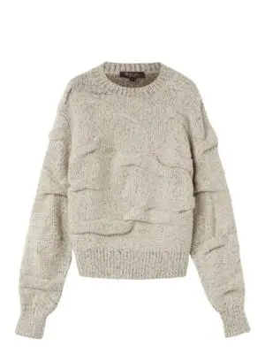 Loro Piana Crewneck Knit Sweater With Textured Detailing - Nude