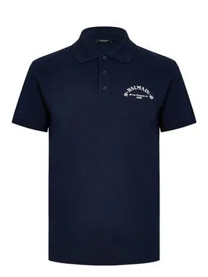 Balmain Printed Polo Shirt - Black