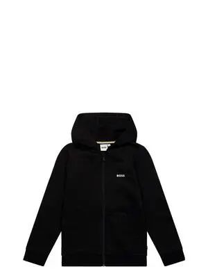 Hugo Boss Full-zip Hooded Sweatshirt - Black