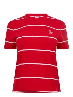 Tommy Hilfiger Striped Crewneck T-shirt - Red