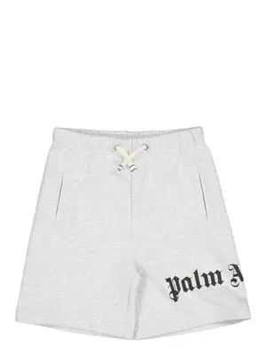 Palm Angels Logo Print Sweat Shorts - Grey