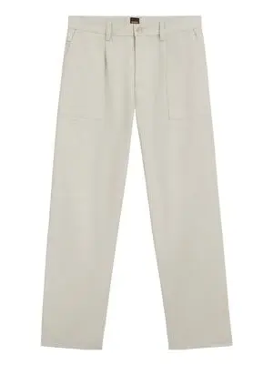 Hugo Boss Straight Leg Tailored Trousers - White