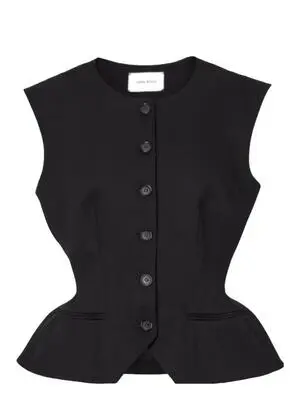 Magda Butrym Silk And Cashmere-blend Crepe Vest - Black