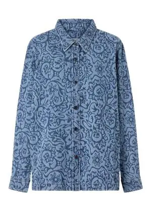 DRIES VAN NOTEN Dries Van Noten Abstract Print Denim Shirt