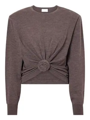 Magda Butrym Knotted Cropped Wool Sweater - No