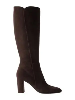GIANVITO ROSSI Suede Block Heel Knee-high Boots - No