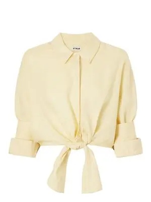 STAUD Staud Knotted Linen Shirt