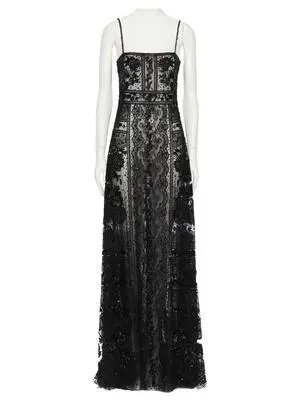 Valentino Garavani Embellished Spaghetti Strap Maxi Dress - Black