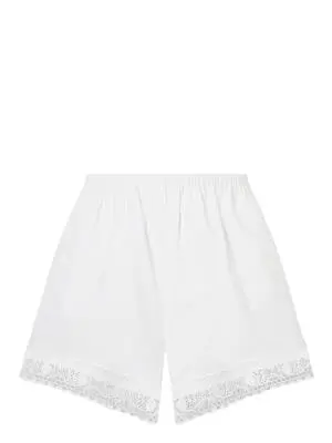 Staud Adolfo Brezza Embroidered Cotton-blend Shorts - No