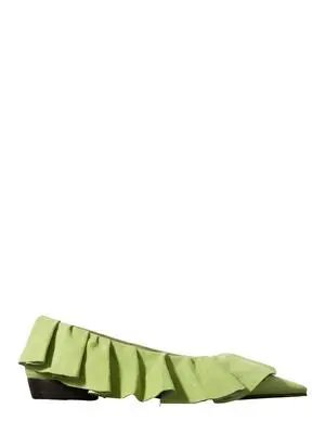 J.W.ANDERSON Jw Anderson Ruffle Pointed Ballet Flats - Green