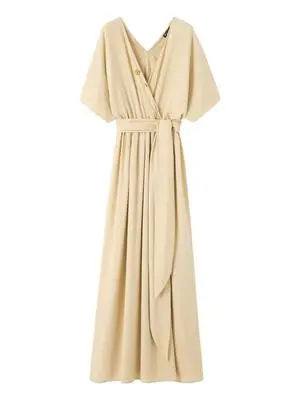 Loro Piana Alena Dress With Floral Jacquard - Desert Bloom