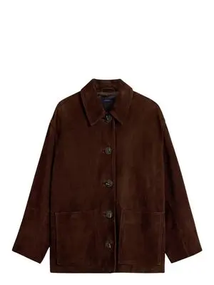 Soeur Solid Color Leather Jacket - Brown