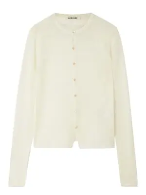 Auralee Buttoned Cardigan - White