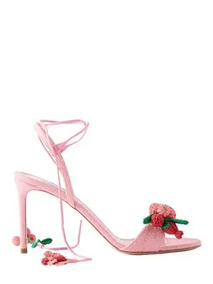 AQUAZZURA Botanica 105 Embellished Sandals - Pink
