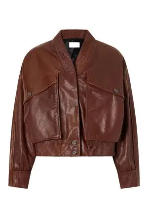 Magda Butrym Cropped Leather Jacket - Red