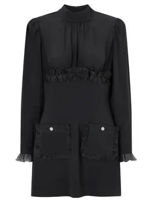 Alessandra Rich Ruffled Mini Dress - Black