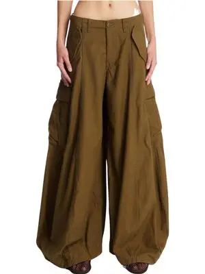 R13 R13 Wide-Leg Cargo Pants Green
