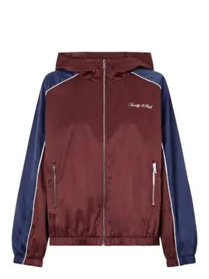 SPORTY  RICH Sporty & Rich Logo Embroidered Shell Jacket - Red
