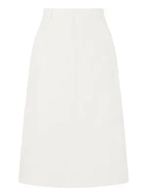 Auralee Solid Color Midi Skirt - White