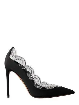 AQUAZZURA Rhinestone Embellished Pointed-toe Stiletto High Heels - Black