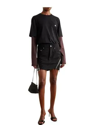 COURREGES Logo-embroidered Cotton-jersey T-shirt - F