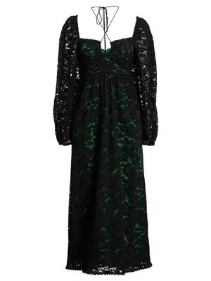 FARM RIO Farm Rio Lace Tie Neck Long Sleeve Dress