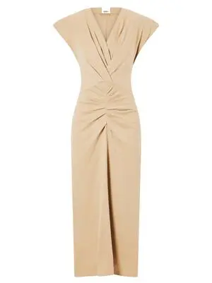 Isabel Marant Étoile Isabel Marant V-Neck Cap-Sleeve Midi Dress Nude