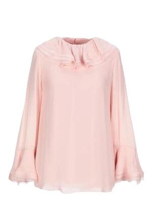 Tory Burch Crepe Long Sleeve Top - Pink