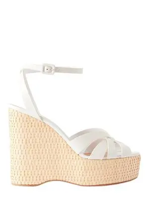 AQUAZZURA Aquazzura Leather Platform Wedge Sandals